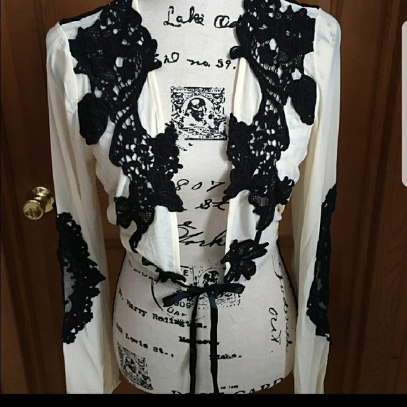 boutique | Tops | Boho Sheer Embroidered Applique Crop | Poshmark